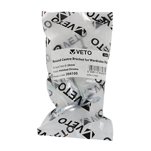 TIMCO Centre Bracket For Round Tube Polished Chrome - 25mm – JALFT
